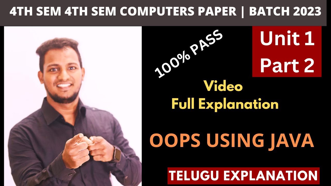 4TH SEM COMPUTERS PAPER| OOPS USING JAVA| BATCH 2023 | UNIT 1 CLASS 2 ...