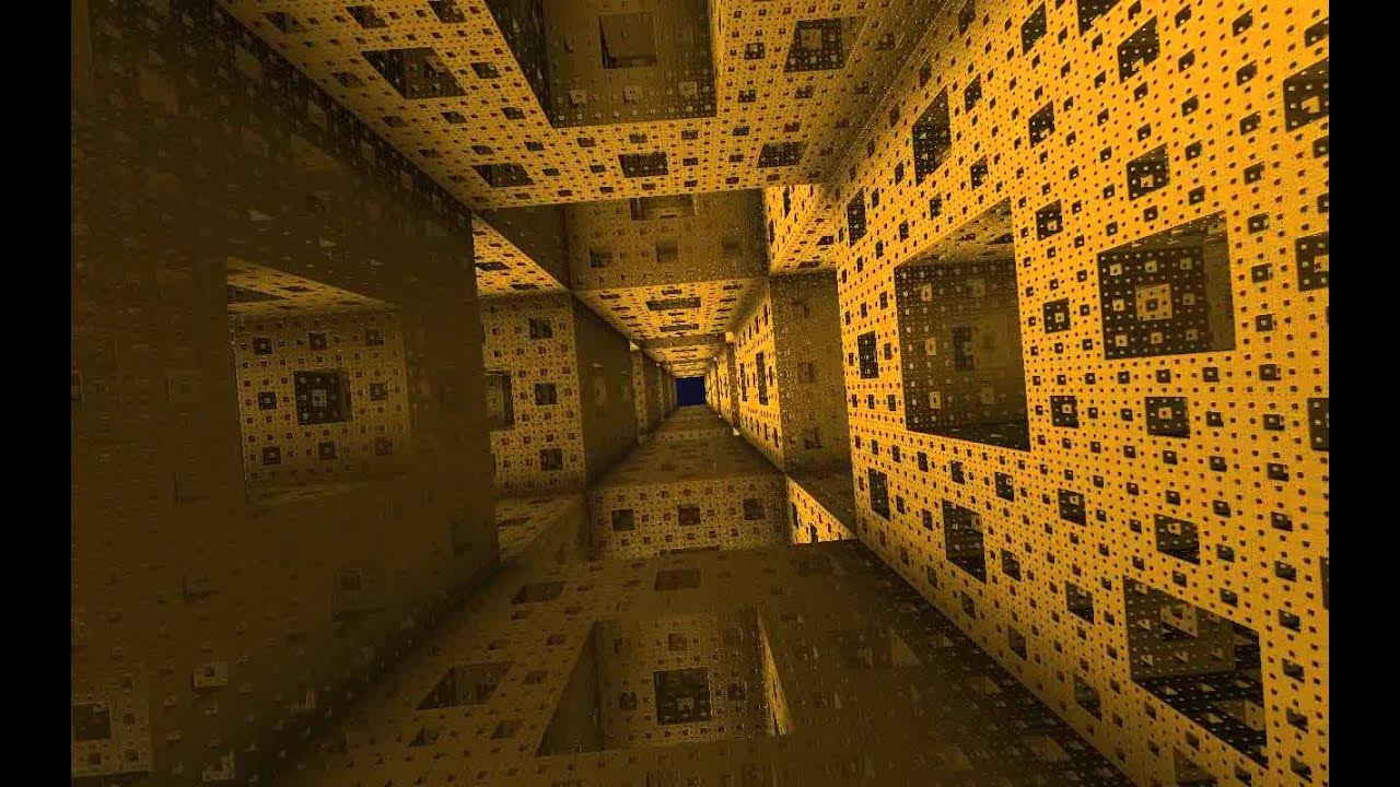 Trip inside a Menger Sponge level 14 (3D fractal) - YouTube