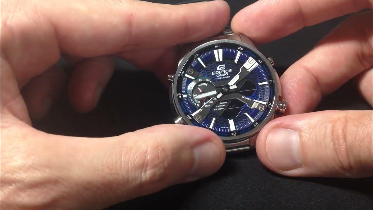 Casio Edifice (ECB-S100D): Sync Analog Hands to Digital Time - YouTube