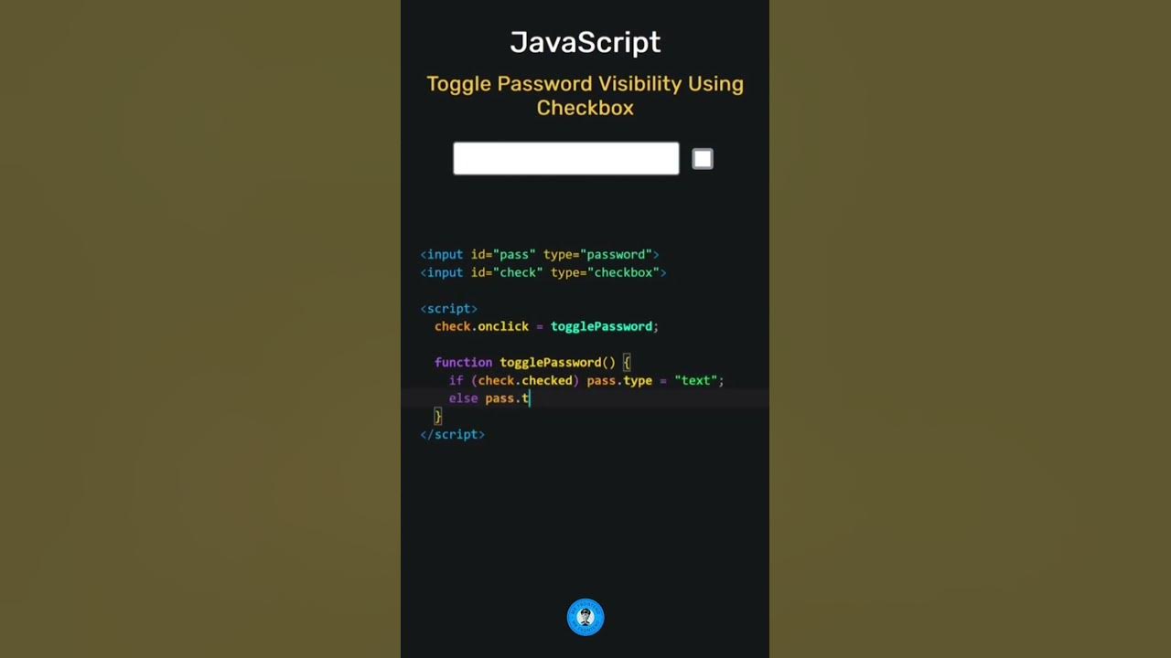 Easy toggle password visibility in Javascript - YouTube