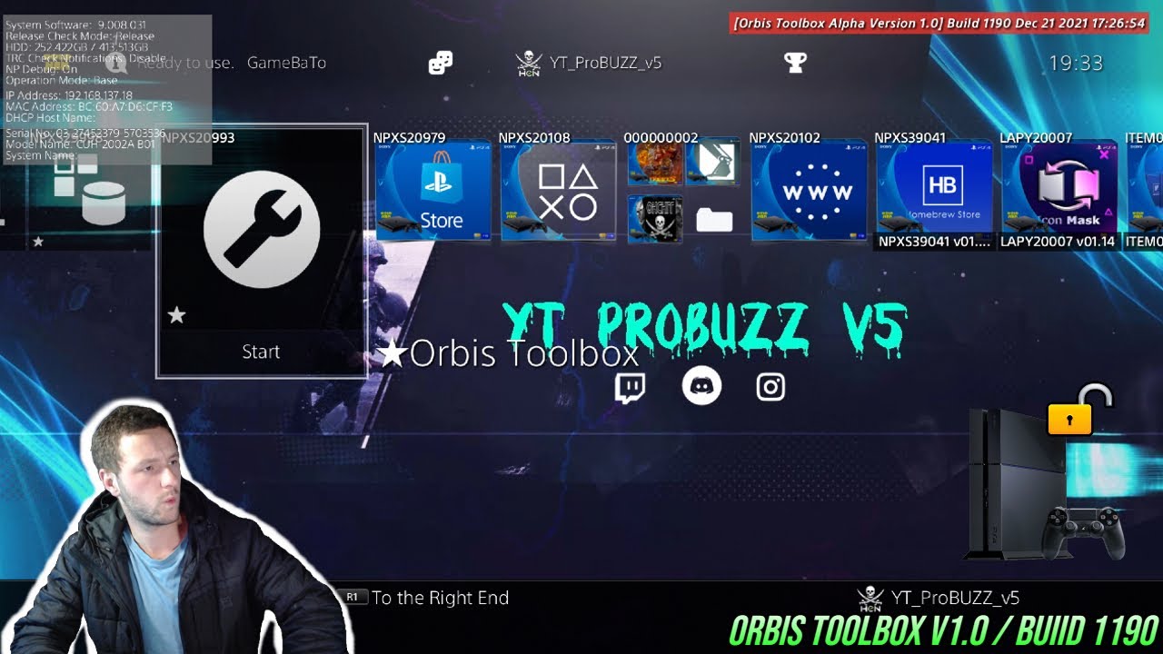 Orbis Toolbox v1.0 / Buiid 1190 For the PS4 FW -9.00 jailbreak - YouTube