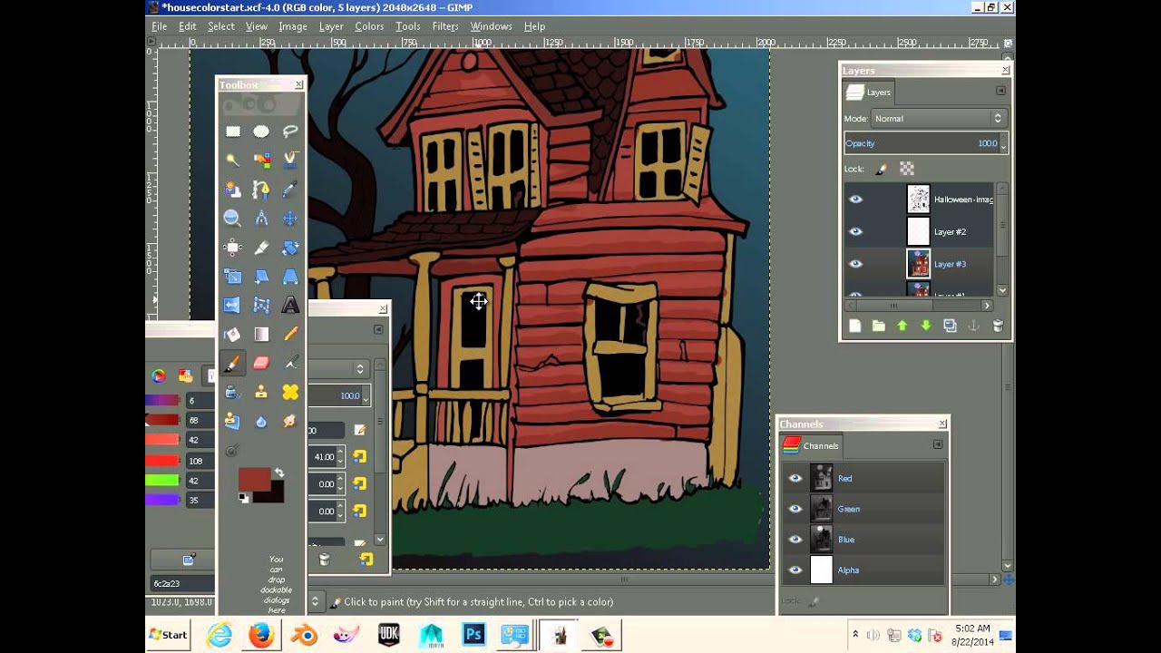 0505 Gimp (Shading and Blending color) - YouTube