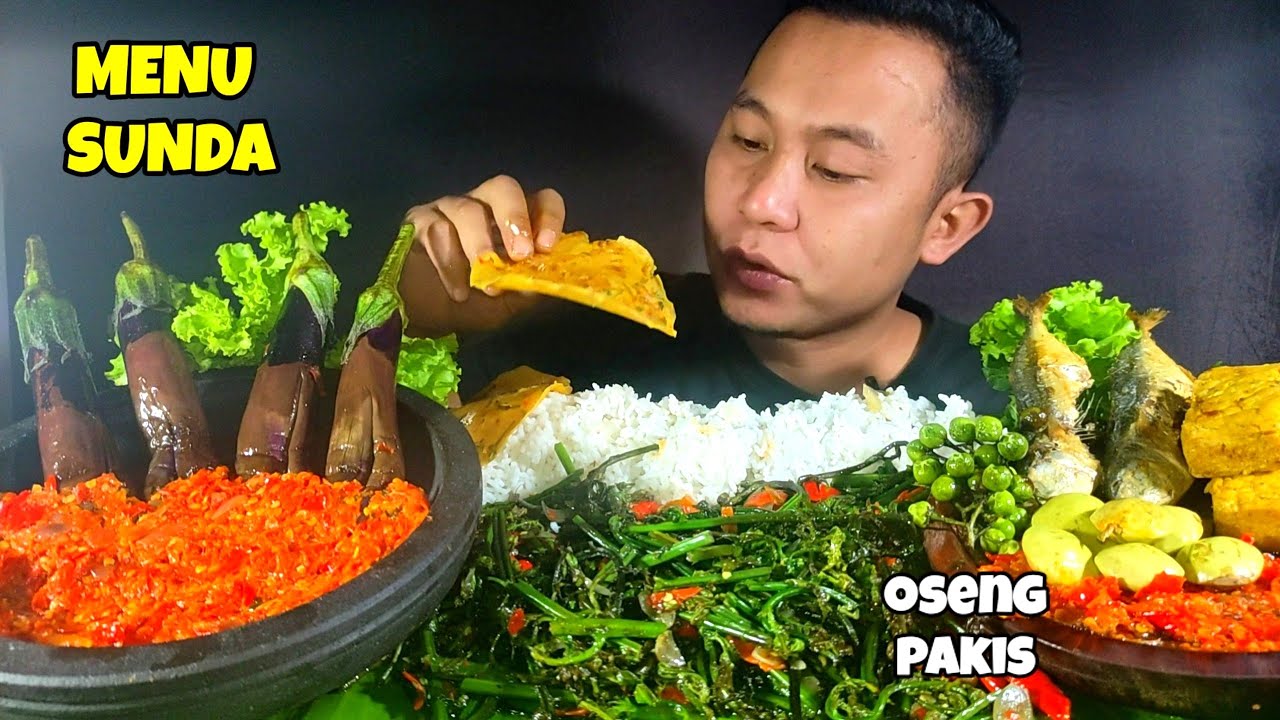 MENU SUNDA !! OSENG PAKIS, PECAK TERONG, IKAN ASIN TAHU + LALAPAN ...