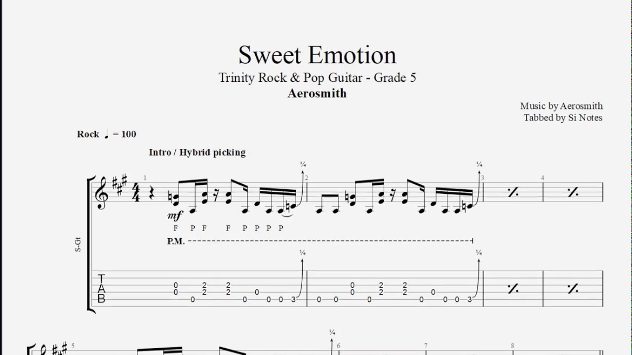 Sweet Emotion - Aerosmith - Trinity Rock & Pop Guitar - Grade 5 ( DEMO ...