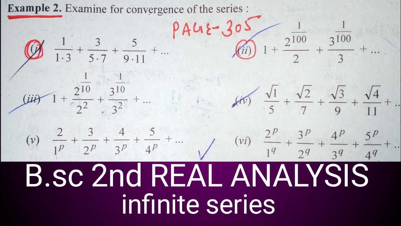 B.sc 2nd year || REAL ANALYSIS || infinite series is convergence series ...