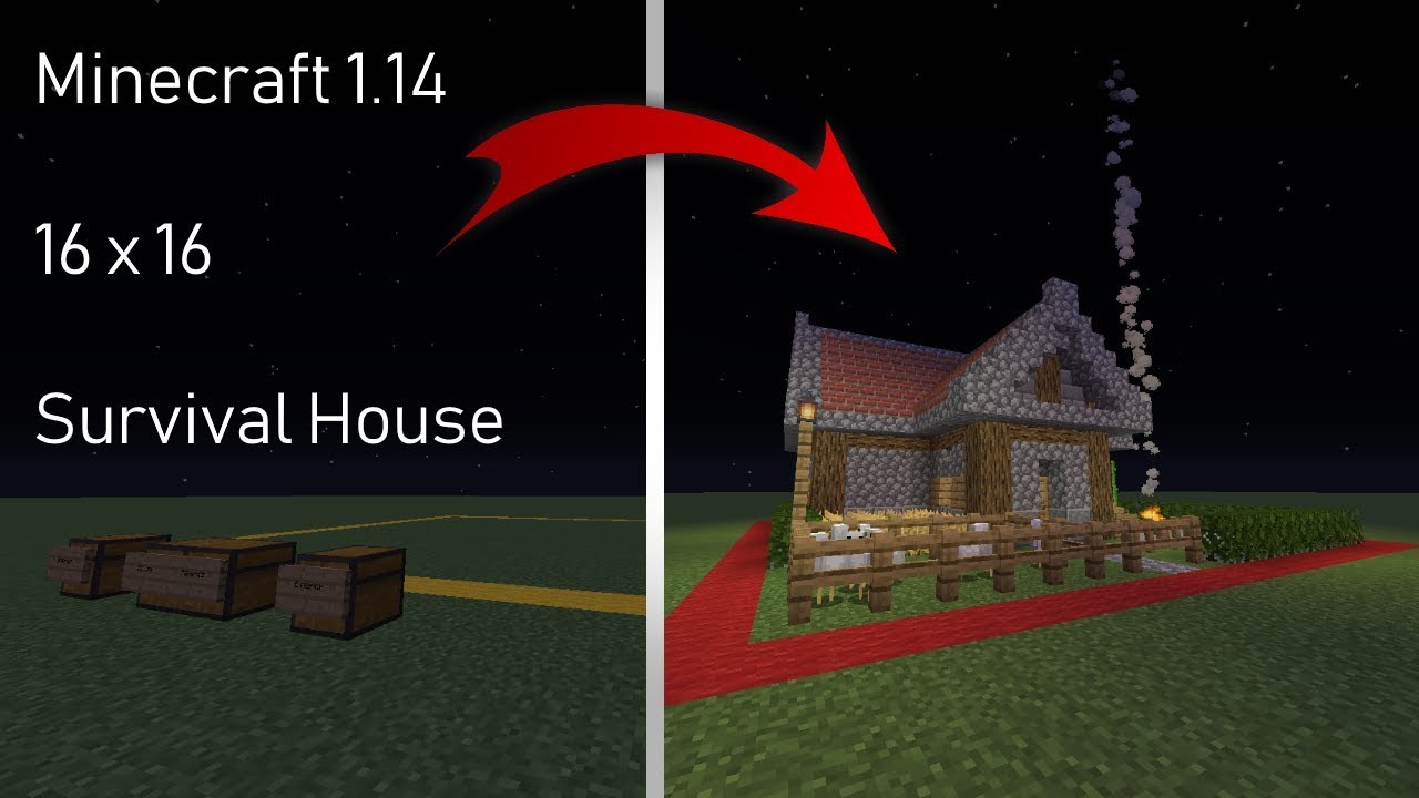 Minecraft 1.14 One Chunk Sized Survival House [Tutorial] - YouTube