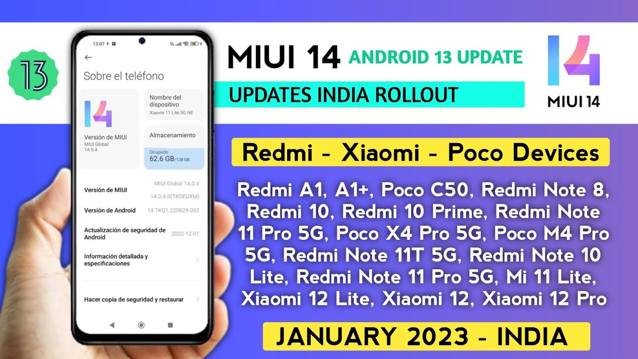 Miui 14 update Android 13 update/New update in January 2023 Redmi ...