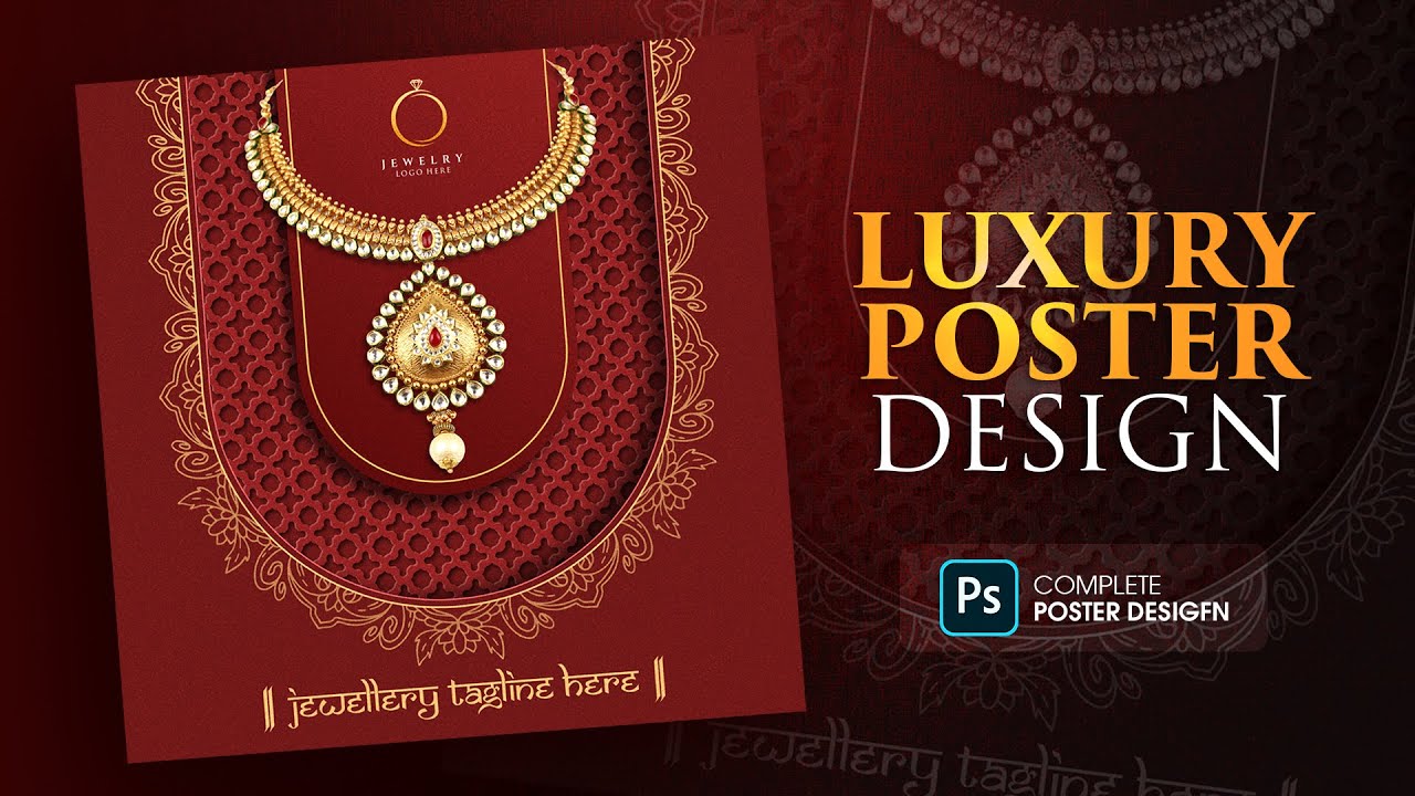 How to Design Jewelry Posters for Social Media Using Photoshop - YouTube