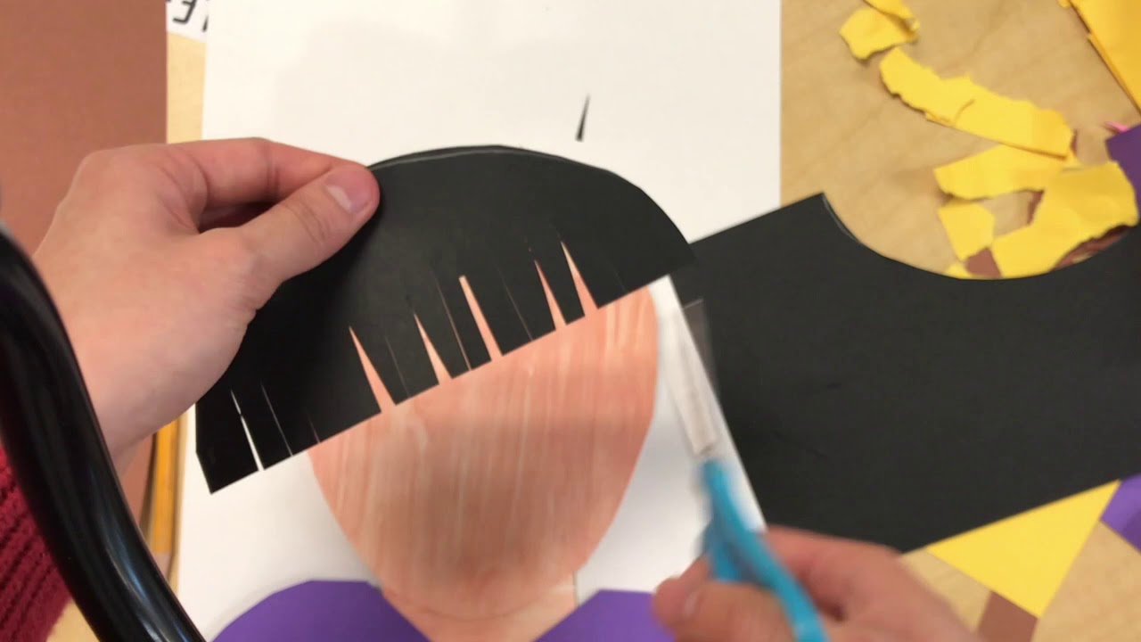 How to Collage Hair (Self Portrait) - YouTube