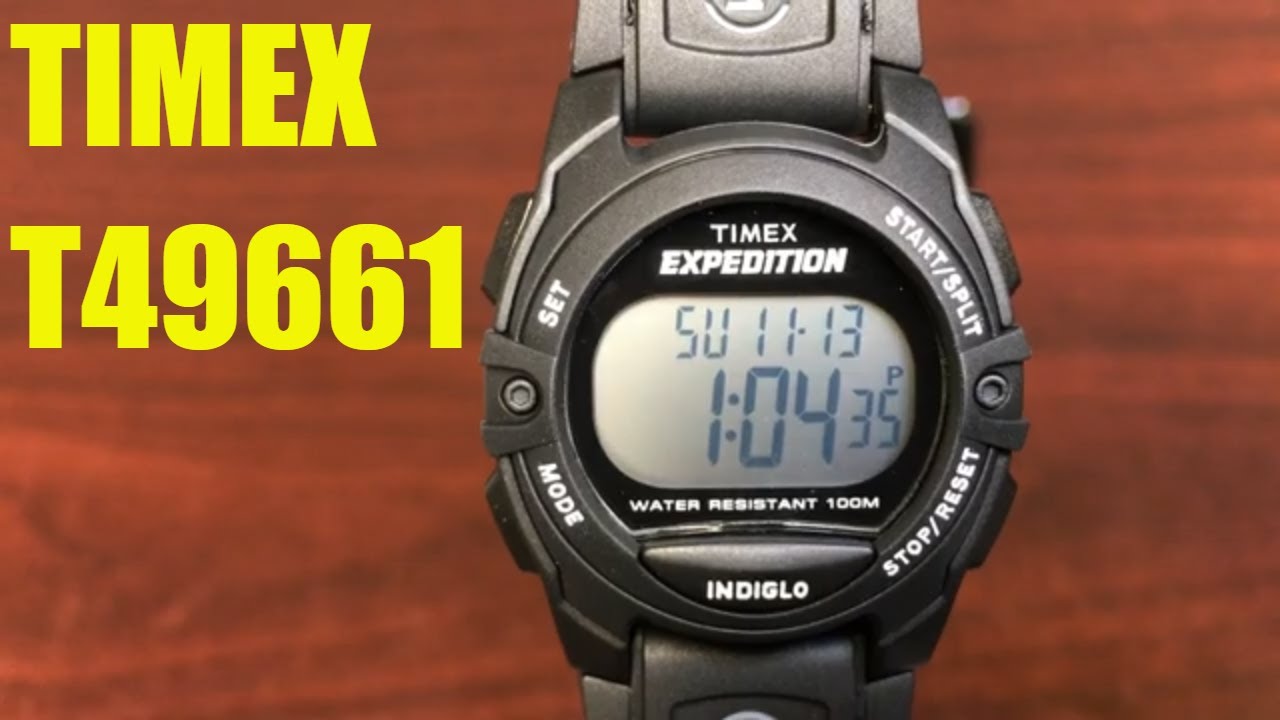 Timex Expedition Chronograph Alarm Timer Watch T49661 - YouTube