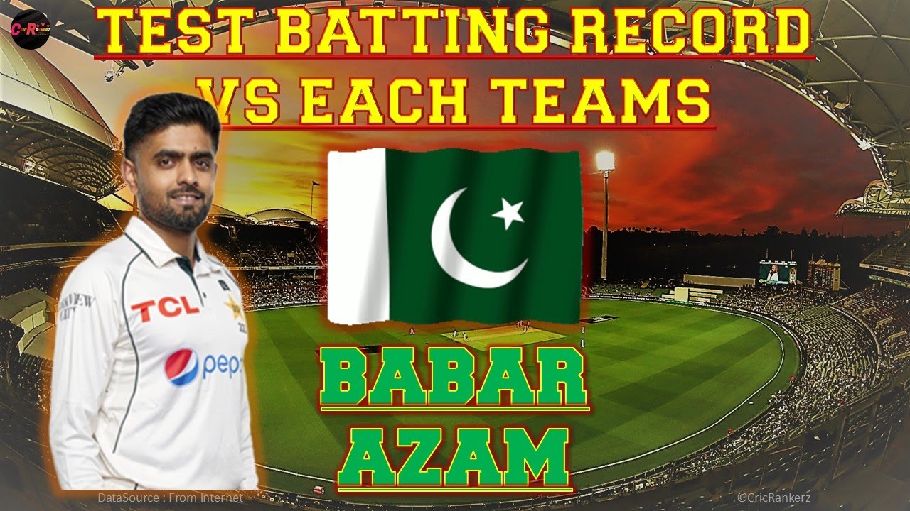 🏏Babar Azam's Test Batting Brilliance: Stats Against Every Team 😎# ...