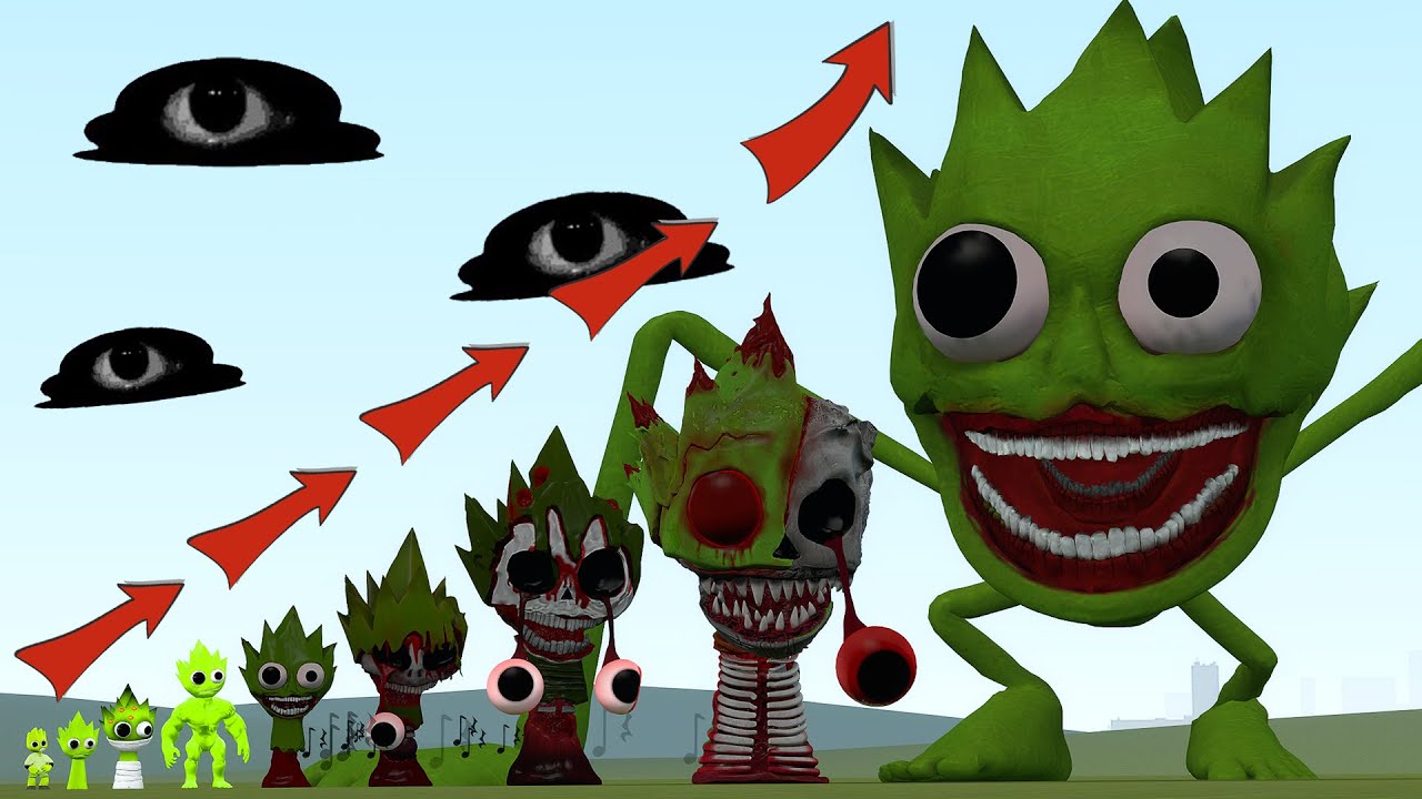 NEW EVOLUTION OF LIME SPRUNKI ALL PHASES 1-10 in Garry's Mod - YouTube