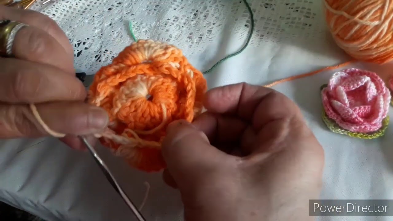 Flor Rosetta em Crochê! 2/2 - YouTube