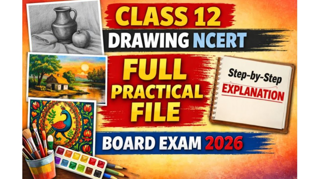 Class 12 Drawing NCERT Full Practical File | Board Exam 2026 | Step by ...