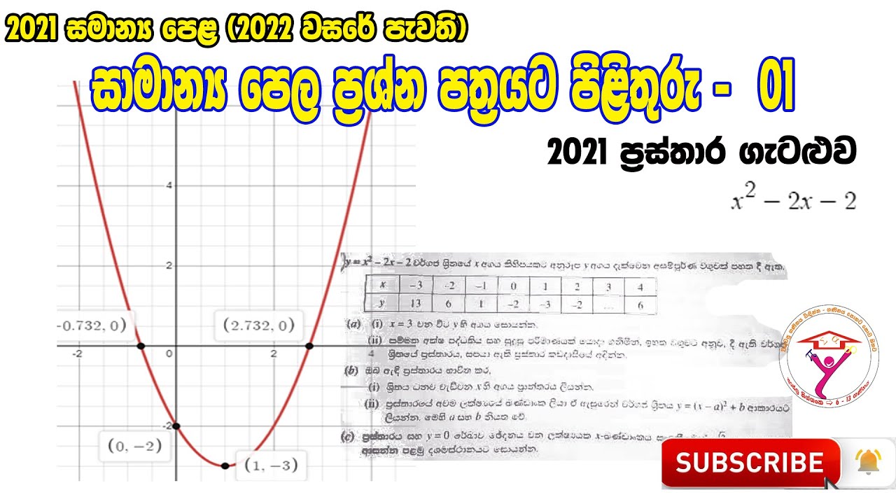 2022 OL Maths Paper Answers Graph -Sinhala ප්‍රස්තාර ගැටළුව (2021 ...