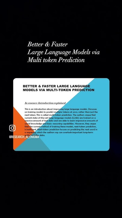 Better and Faster LLMs via Multi token prediction #generativeai #motivation #largelanguagemodel ...