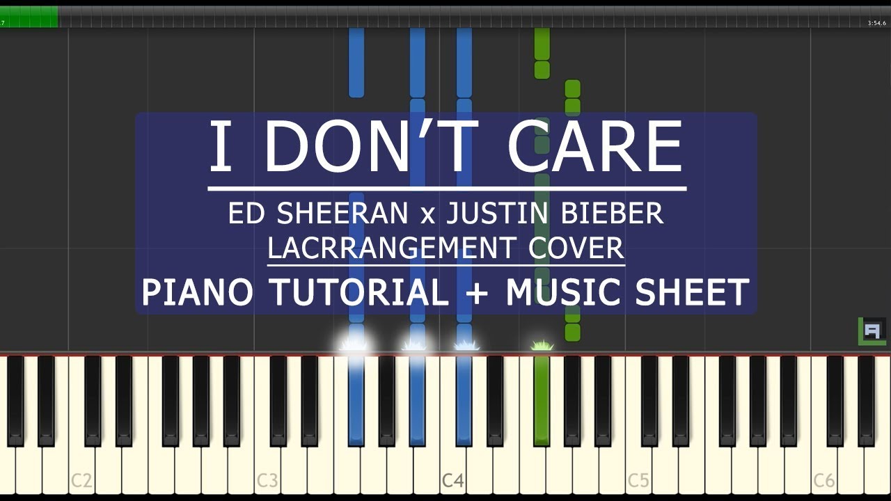 [ PIANO TUT + SHEET ] I DON'T CARE - ED SHEERAN x JUSTIN BIEBER ...