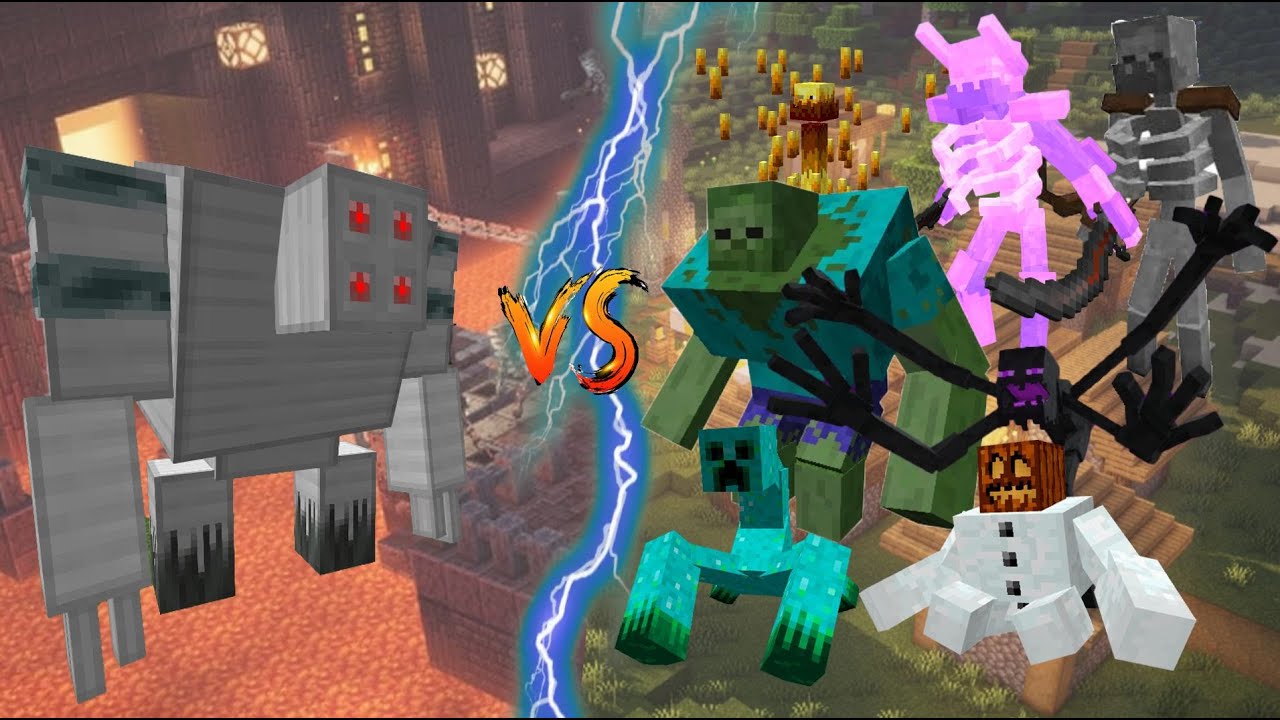 Redstone Powered Iron Golem vs Mutant Mobs - YouTube