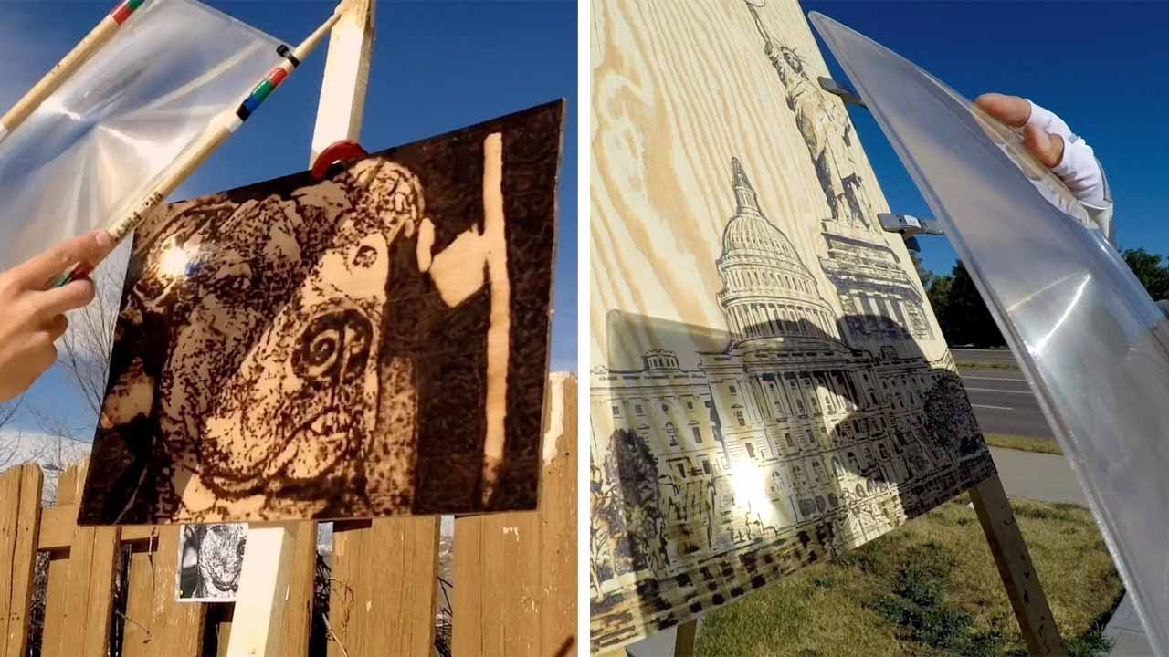 Artist Creates Portraits Using Sunlight - YouTube