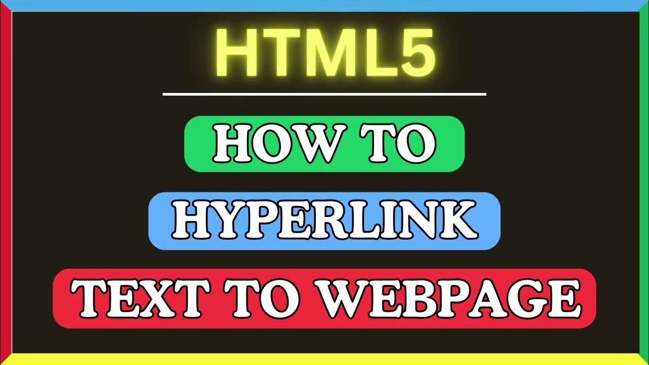 How to Hyperlink Text To A Webpage Using HTML – Make It a Clickable Link - YouTube
