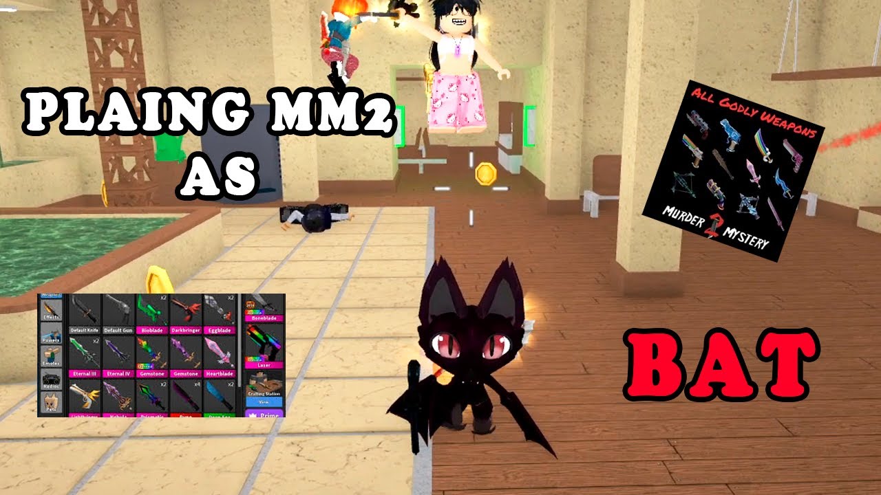 PLAYING MM2 AS BAT SHERIFF + GAMEPLAY - YouTube