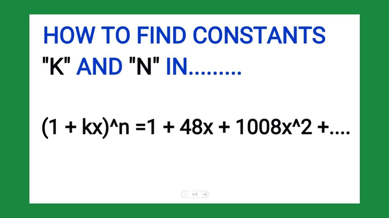 HOW TO FIND CONSTANT TERMS IN BINOMIAL EXPANSION YouTube how-to-find-constant-terms-in-binomial-expansion-youtube