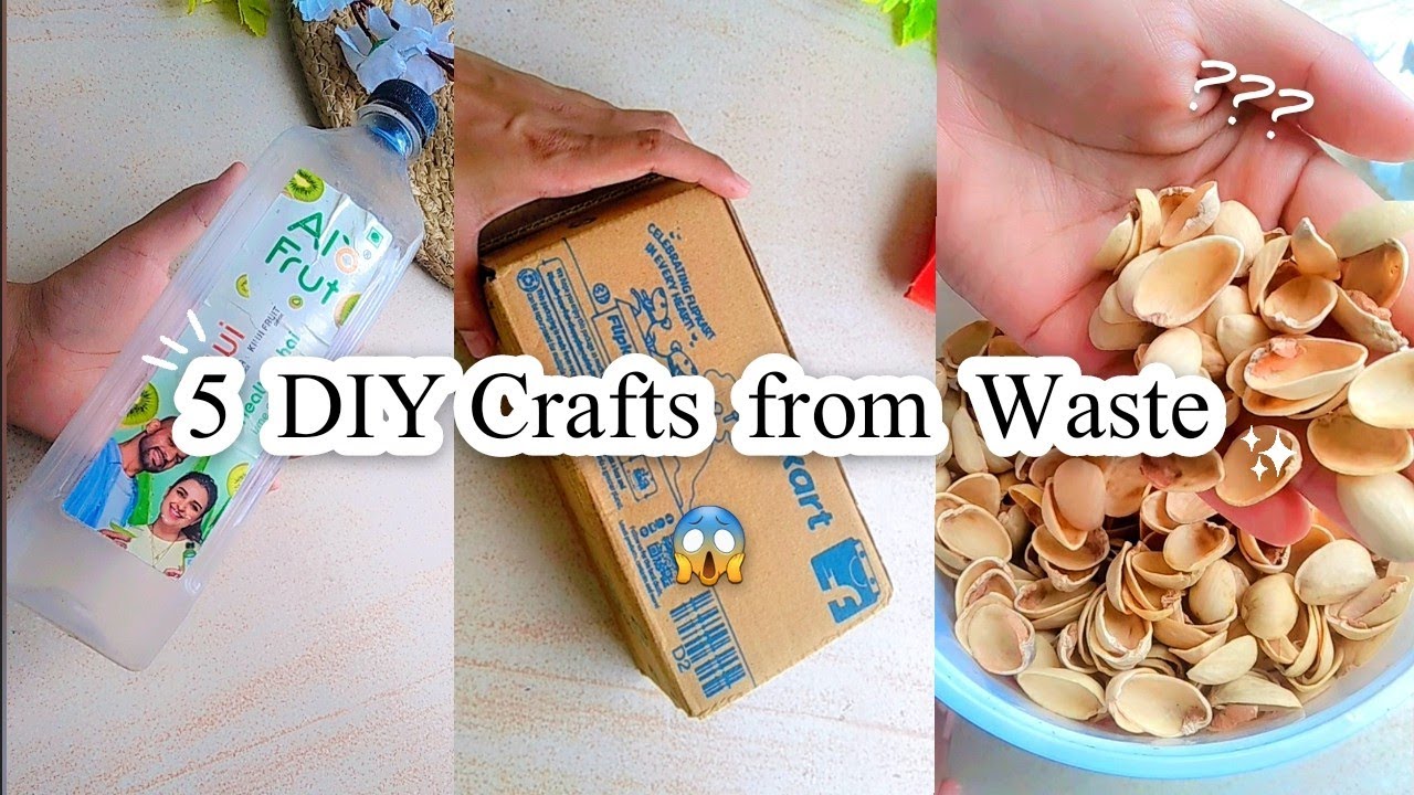 5 DIY Waste Material Craft Ideas || Handmade Craft Ideas From Waste ...