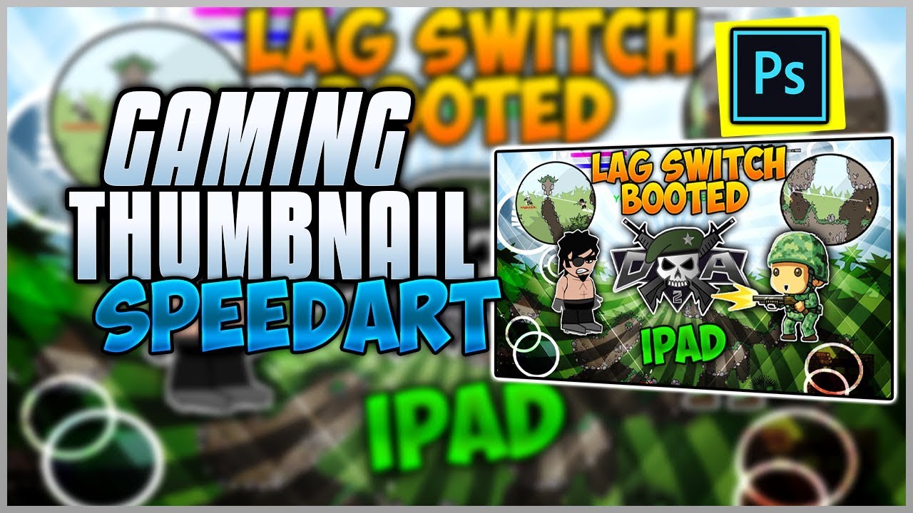GAMING THUMBNAIL SPEEDART! | Mini Militia (Photoshop) - YouTube
