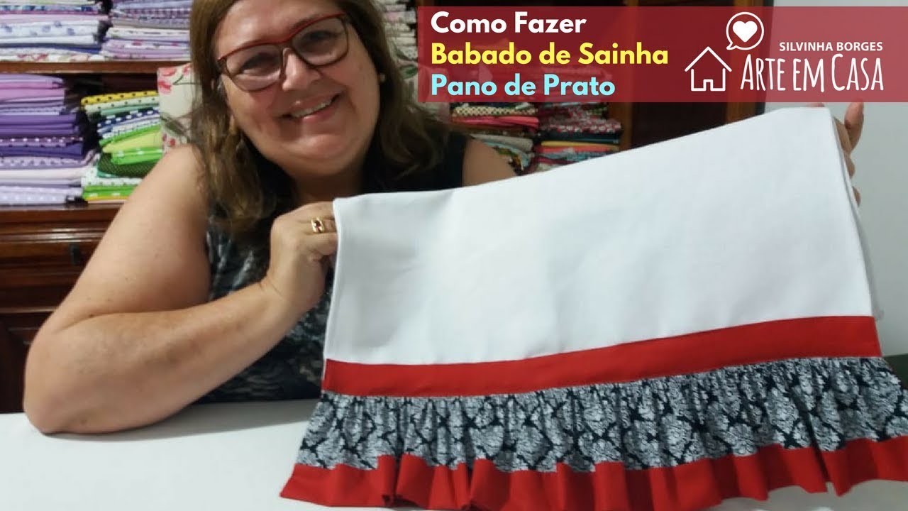 Como Fazer o Babado de Sainha no Pano de Prato - YouTube