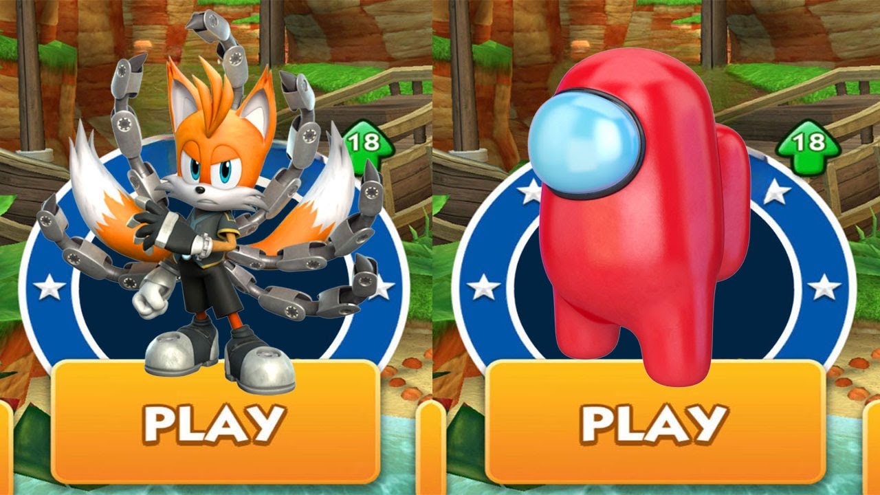 Sonic Dash vs Among Us Rush - Tails Nine from Sonic Prime vs All Bosses ...