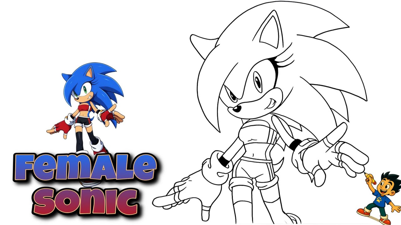 How to Draw Female Sonic – Step-by-Step | SONIC THE HEDGEHOG #sonic # ...