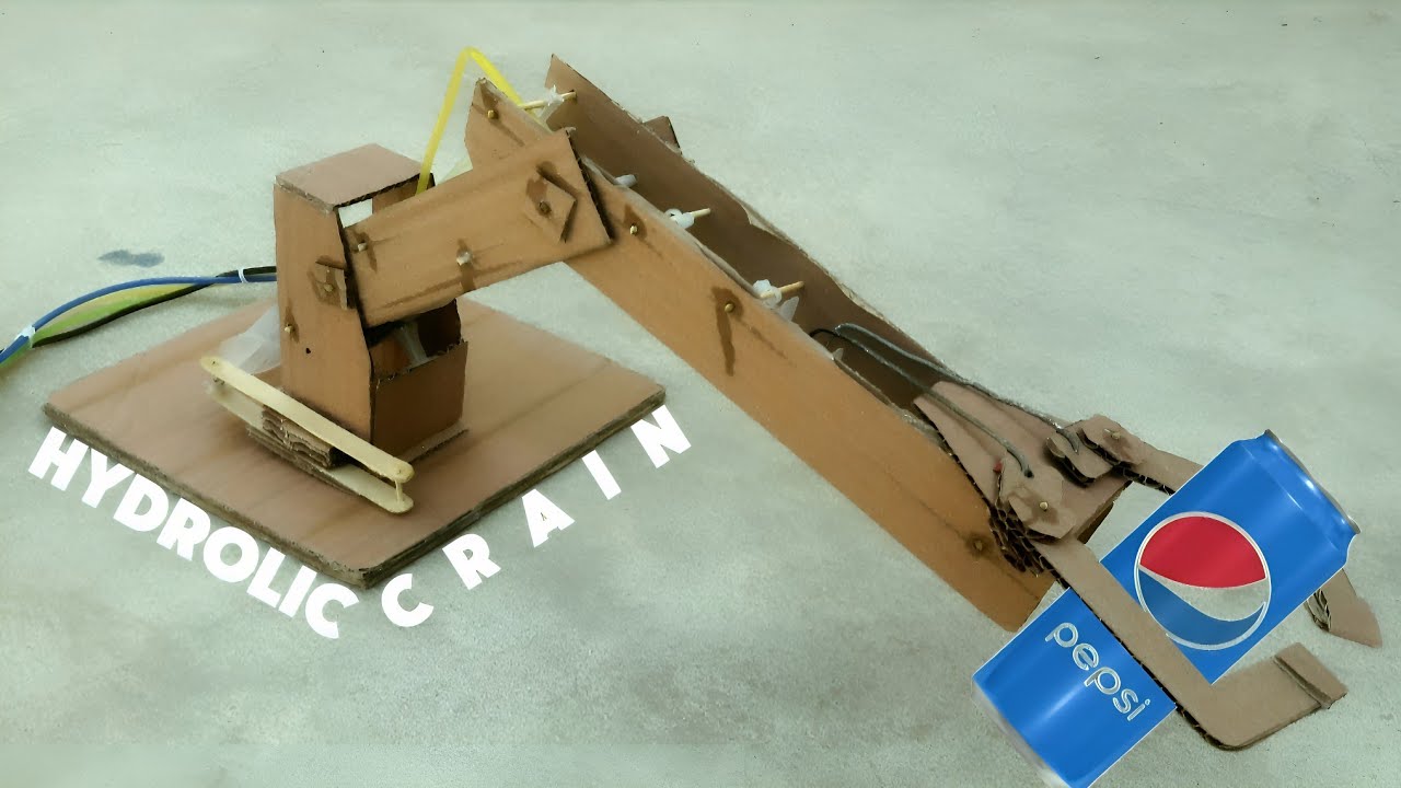 How To Make A Cardboard Amazing Hydrolic Crain | Science Project For ...