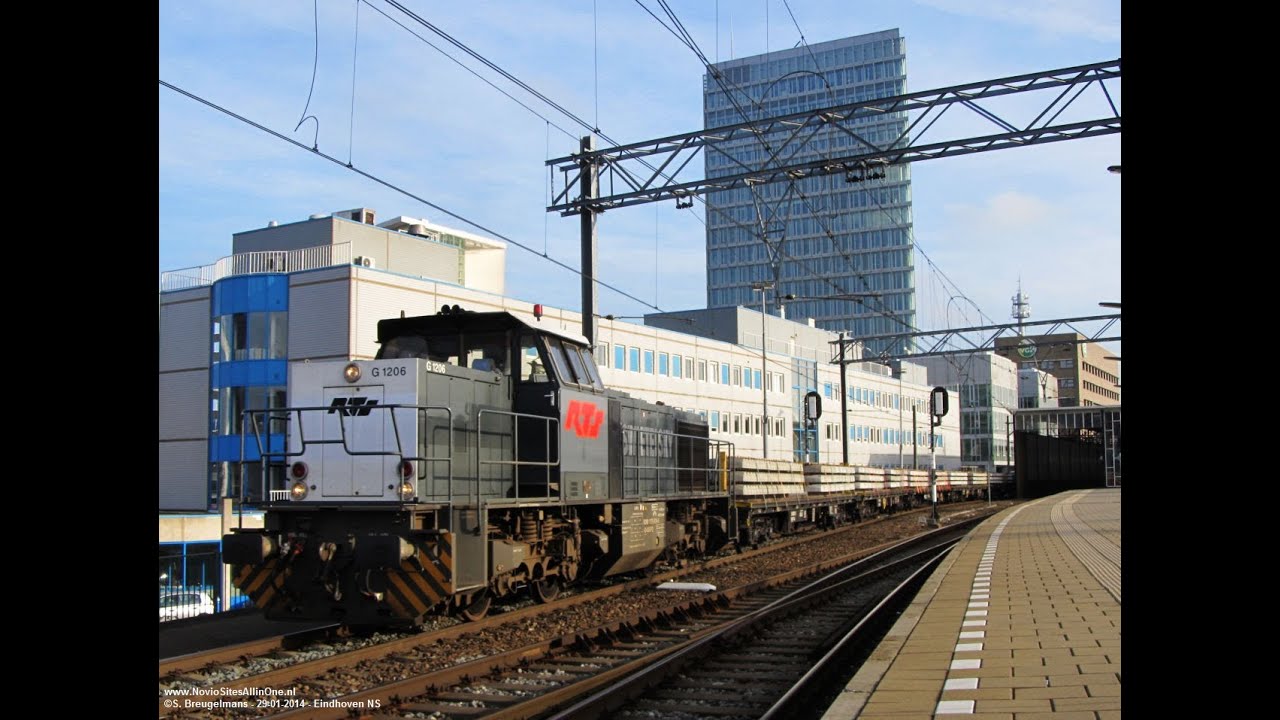 RTS 1510 MaK G1206 with concrete sleeper train @ Eindhoven (NL) 29-01 ...