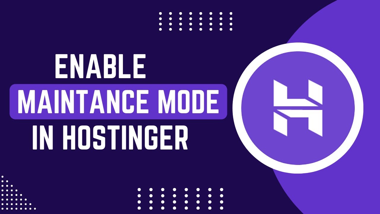 How To Enable Maintenance Mode In Hostinger ! - YouTube