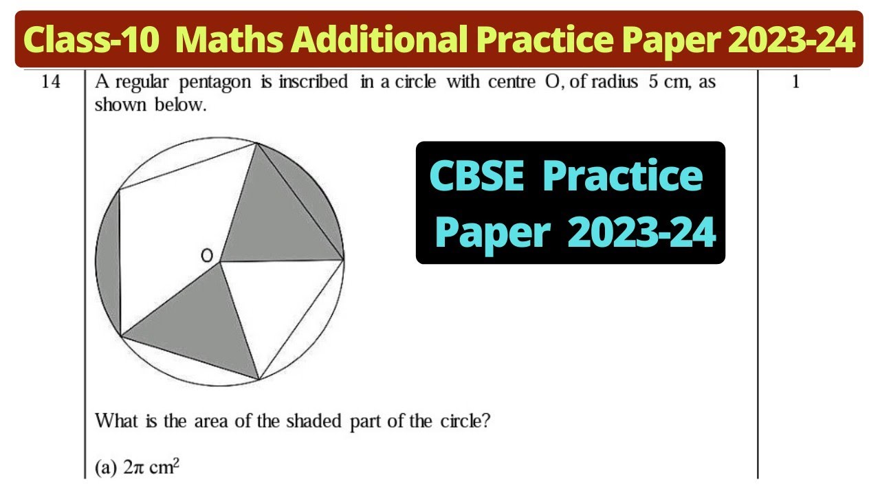A regular pentagon is inscribed in a circle with centre O, of radius 5 ...