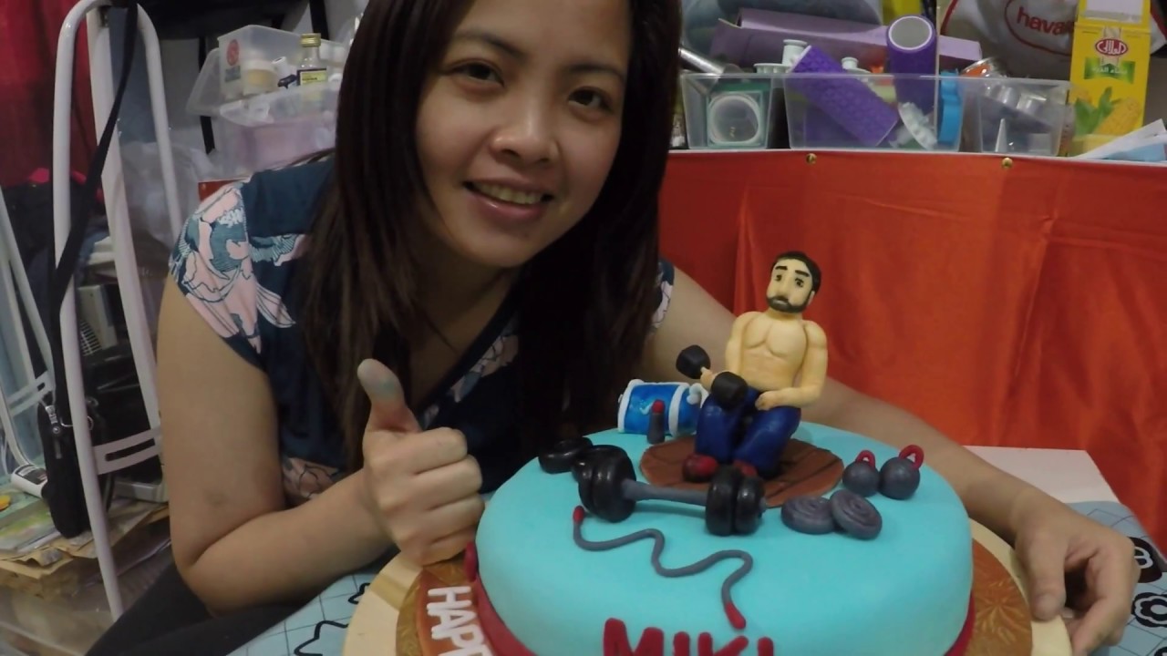 LOVE BAKING Muscleman Fondant Cake..:) - YouTube