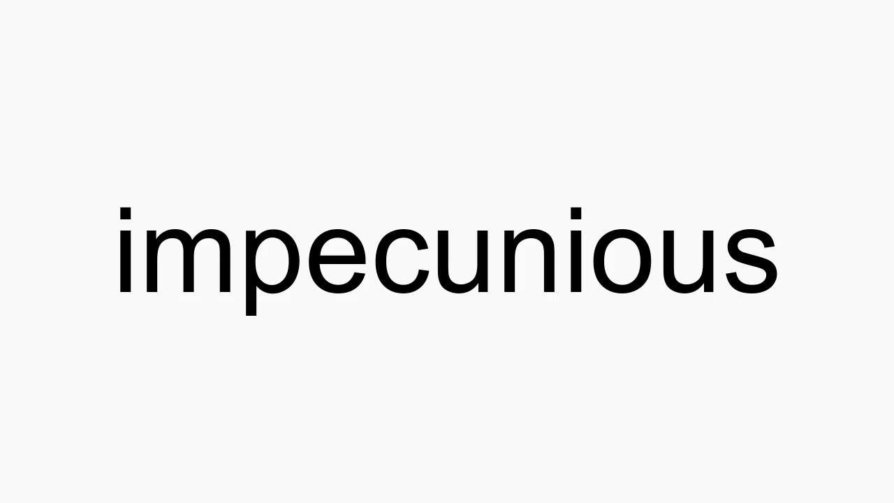 How to pronounce impecunious - YouTube