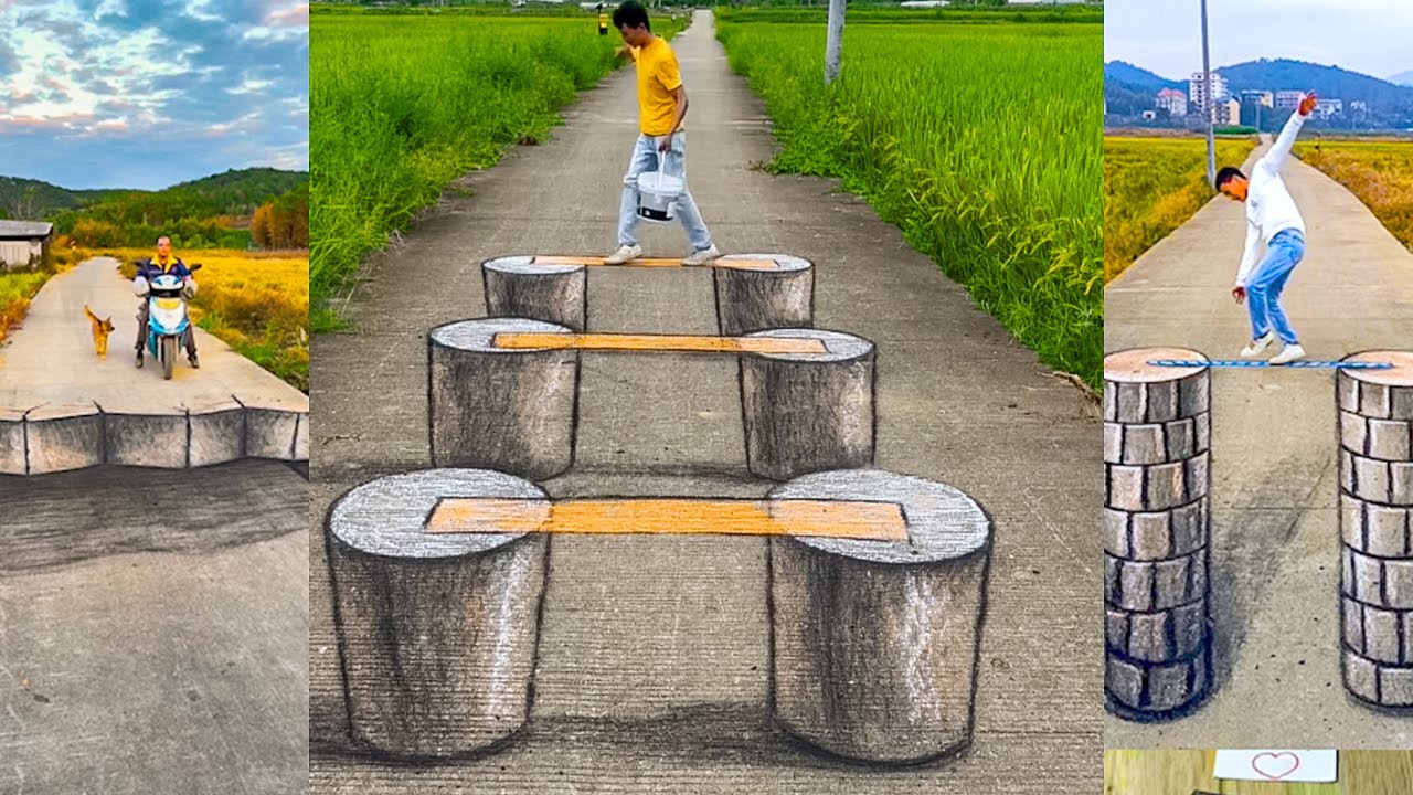 Painting 3D Art Like Real, Amazing Draw The 3D Art Skill - YouTube