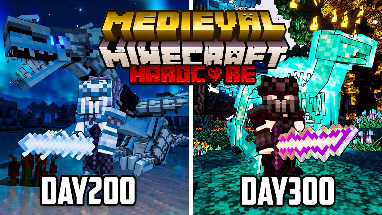 เอาชีวิตรอด 300 วัน ในโลกตำนานแห่งยุคกลาง #3 | Minecraft medieval ...