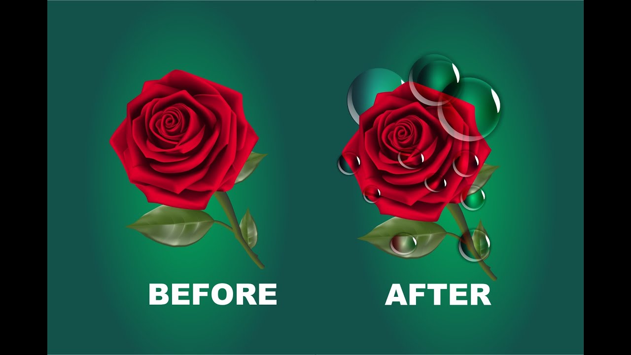 CorelDraw x7 Tutorial - Water Drop Effect | Water Effect In Rose | Dsa ...