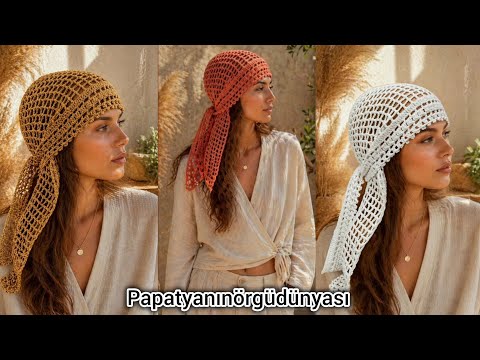 1 GÜNDE ÖRDÜM / tığ işi çok kolay bandana yapılışı 