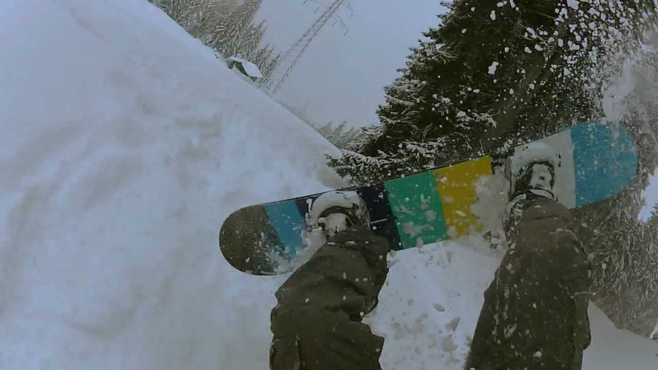 Snowboarding with my GoPro HD (Powder) - YouTube
