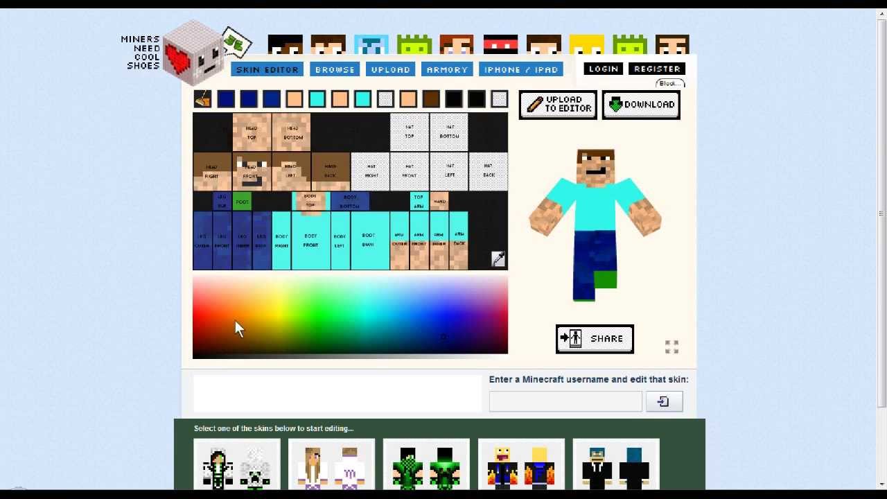 Making Me in Minecraft Skin Editor MCSM Episode 1 [Blast] - YouTube