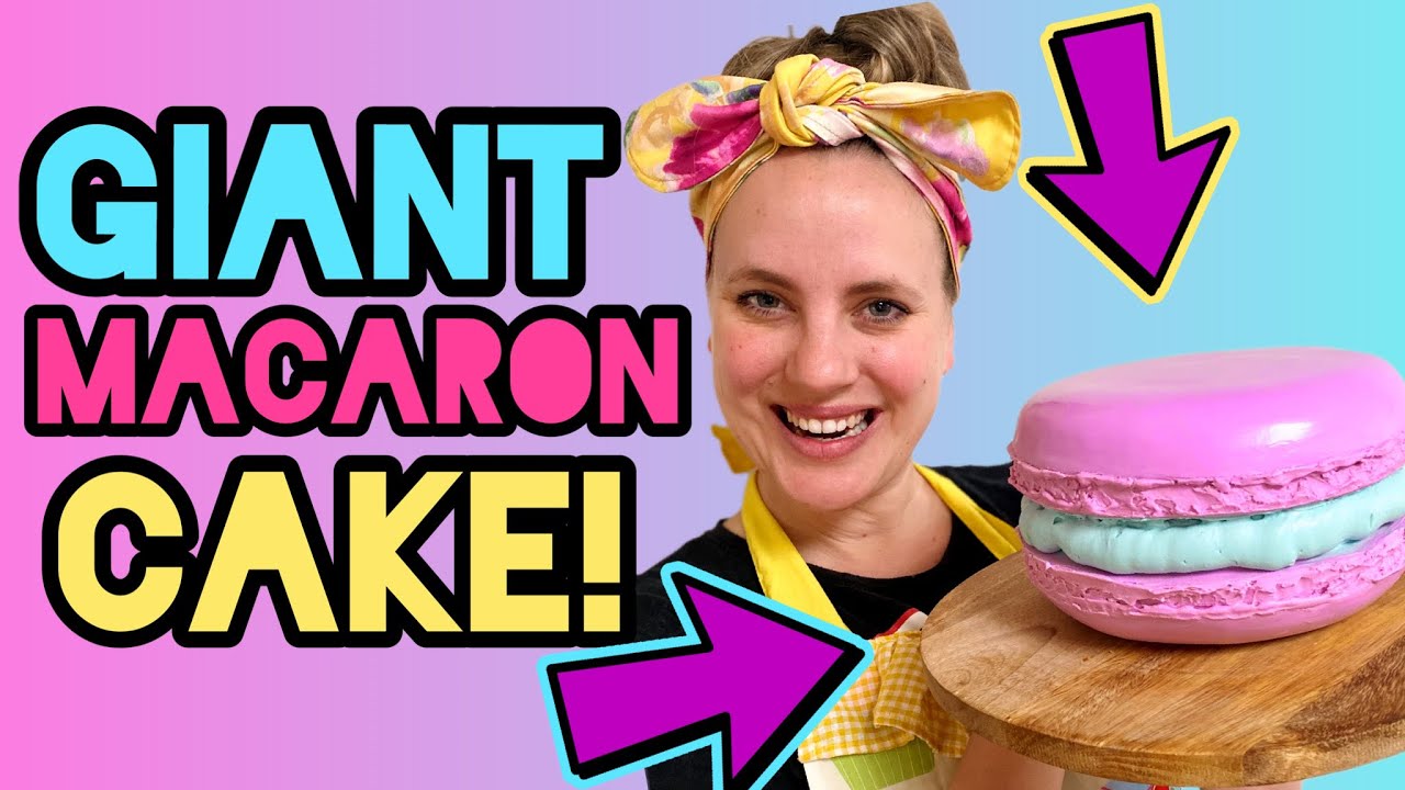 MAKING A GIANT MACARON CAKE! Decorating tutorial - YouTube