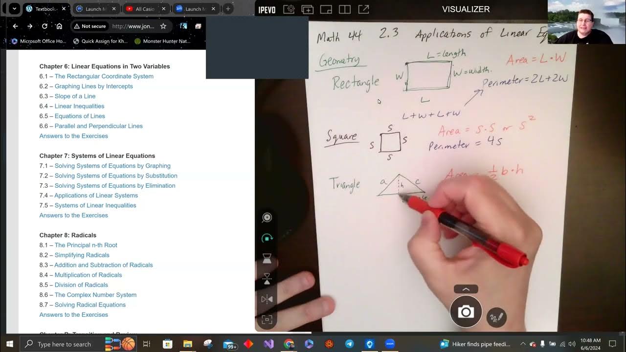 Math 044 College Algebra using jonblakely.com textbook 2.3a ...