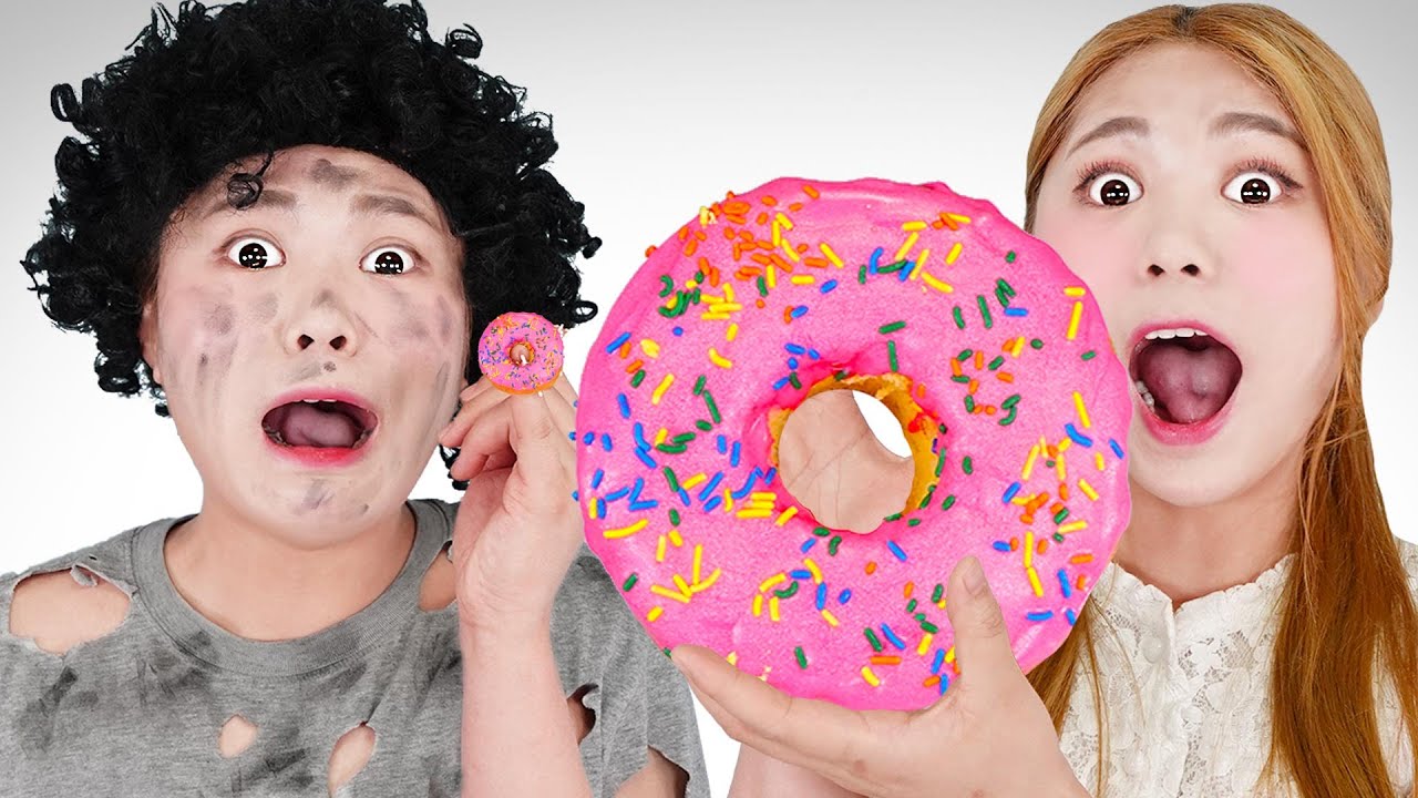 Big Giant Food VS Small Food Challenge 하이유의 대왕 도넛 거대 음식 챌린지 GIANT VS ...