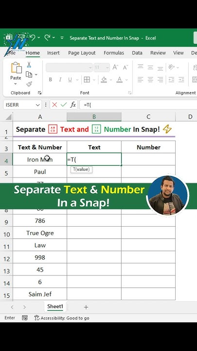 Secret Excel Trick! 😮 Separate Text & Numbers into Different Columns #shorts - YouTube