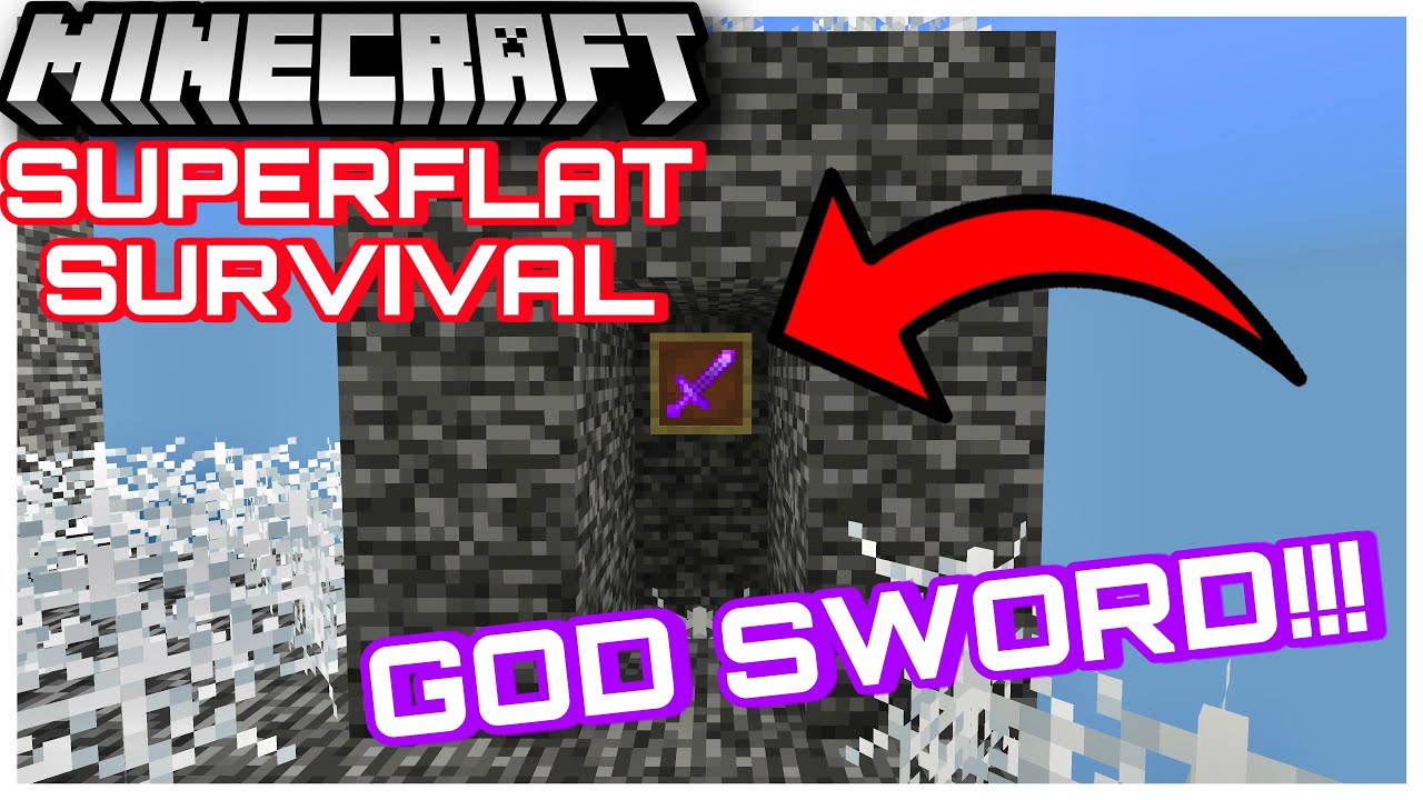 SECRET GOD SWORD!!! SUPERFLAT SURVIVAL! - Minecraft Bedrock - YouTube