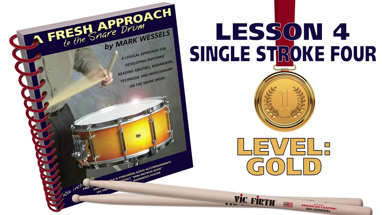 Lesson 04B: Single Stroke Four - YouTube