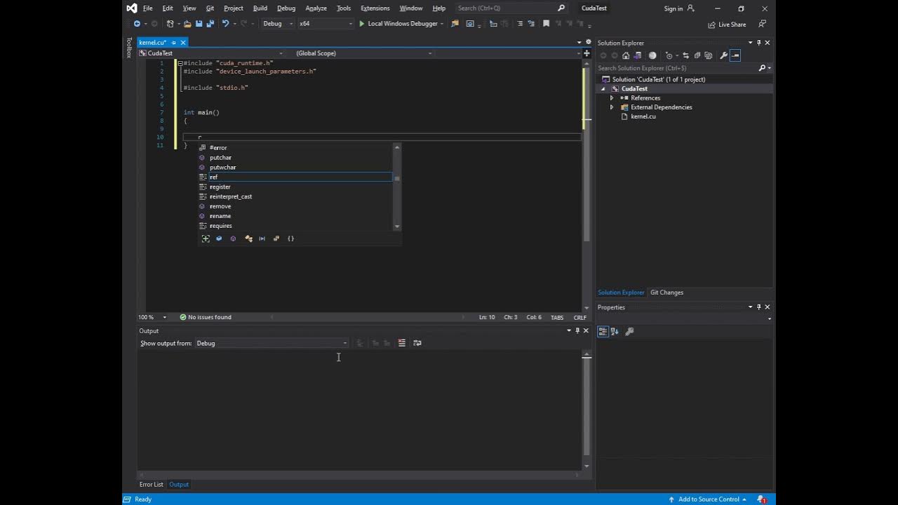 Hello World CUDA C/C++ in Visual Studio - YouTube